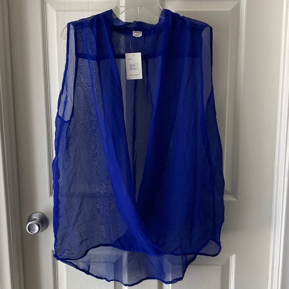 Highness | Tops | Highness Royal Blue Sheer Sleeveless Blouse One Size ...
